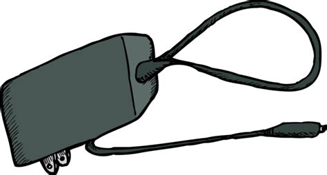 Isolated Power Adapter Hand Drawn Generic Object Cartoon Illustration PNG Transparent Image