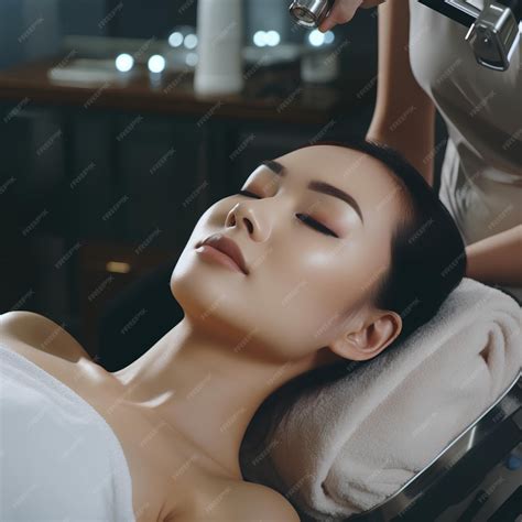 Premium Photo Chinese Woman Having Facial In Beauty Salon