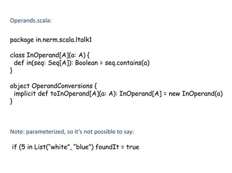 Implementing In Operator In Scala Ppt