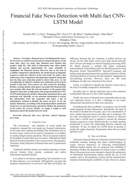financial fake news detection with multi fact cnn lstm model pdf