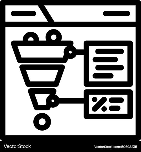 Conversion Rate Seo Line Icon Royalty Free Vector Image