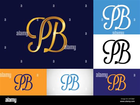 Initial Letter P B Logo Design Vector Graphic Alphabet Symbol For