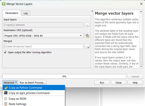 Merge Merging All Layers Found Within File Geodatabase Using QGIS Geographic Information