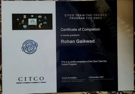 rohan gaikwad on linkedin trainthetrainer managers citco learning