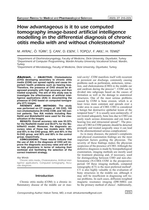 Pdf How Advantageous Is It To Use Computed Tomography Image Based Artificial Intelligence