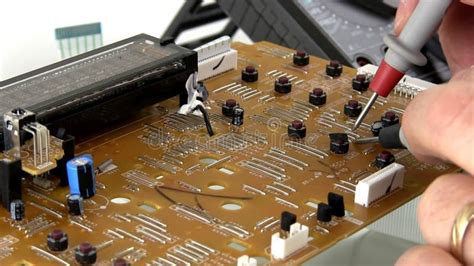 Technician Probes Circuit Board Stock Video Video Of Multimeter Hardware 347672185