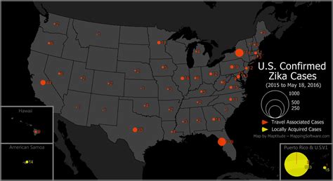 Zika Virus Cases By Us State May 2016 Vivid Maps