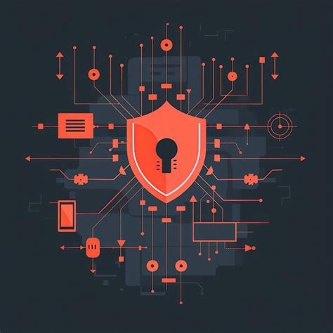 Cyber Defense Secure Firewall Flat Design Illustration Premium Ai Generated Image