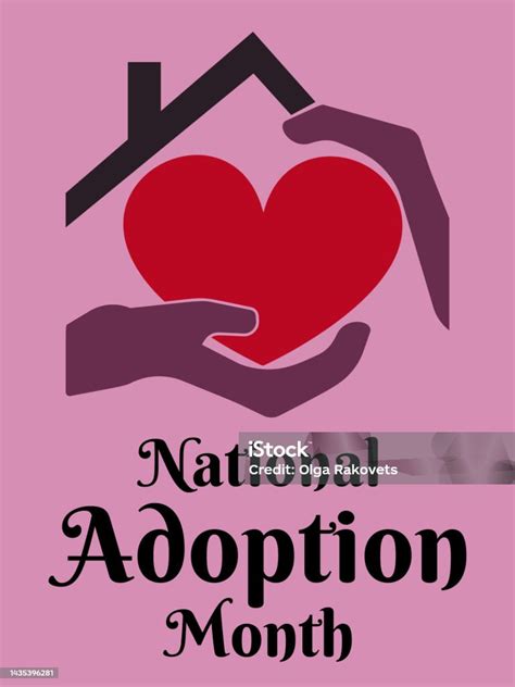 국가 입양의 달 수직 포스터 배너 전단지 또는 사회 주제에 대한 플래 카드 11월에 대한 스톡 벡터 아트 및 기타 이미지
