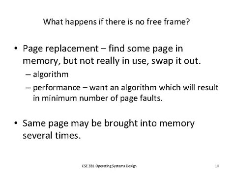 virtual memory background demand paging page replacement algorithms
