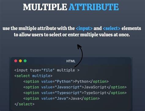 Anis Safia 🇵🇸 🇹🇳 On Linkedin 🔆 Html Tip The Multiple Attribute Allows
