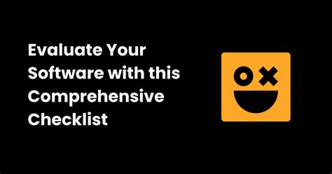 Software Evaluation Checklist Checklist Gg