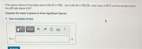 Solved A 130 0mL Buffer Solution Is 0 110M In NH3 And Chegg Com
