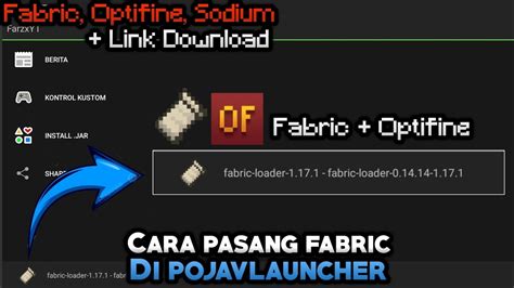 Cara Pasang Fabric Di Pojavlauncher Fabric Optifine Fabric Sodium Youtube