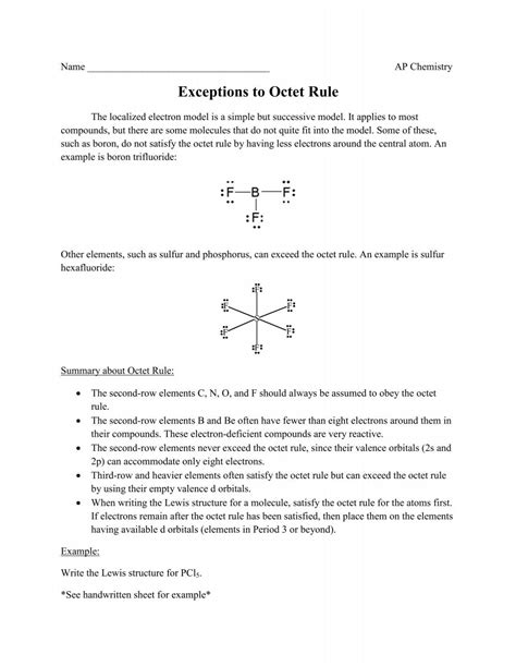 Exceptions To Octet Rule Pdf