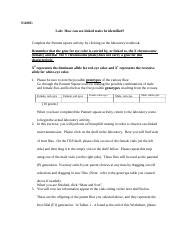 Lab Sex Linked Traits Worksheet Docx NAME Lab How Can Sex Linked Traits Be Identified