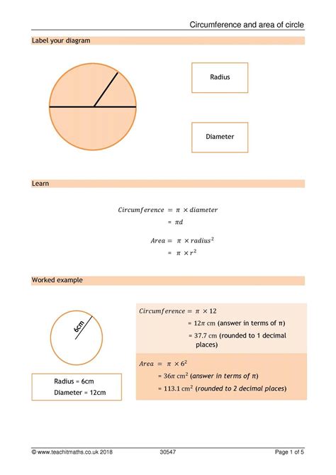 Area And Circumference Of A Circle Worksheet Answers — Db