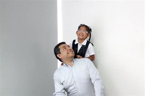 Divorced Single Dad With His Year Old Daughter In Uniform Dark