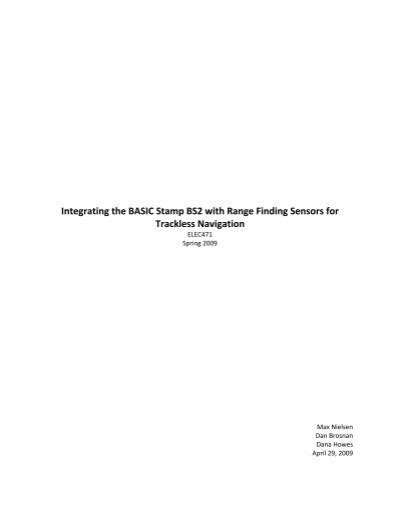 The Basic Stamp Bs2 With Range Finding Sensors Myweb At Wit