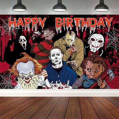 Horror Movie Character Banner Backdrop Decorations Have A