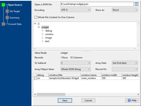 Open JSON File Set Sublevel