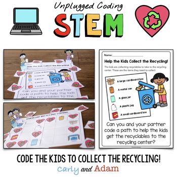 Earth Day Recycling Unplugged Coding Activity By Carly And Adam STEM