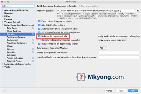 Intellij IDEA How To Build Project Automatically Mkyong