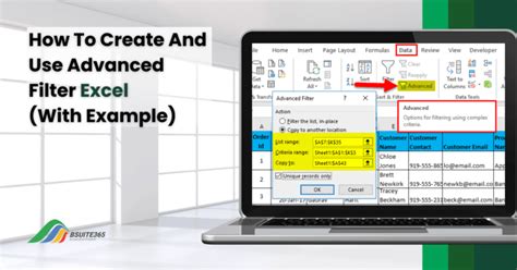 How To Create And Use Advanced Filter Excel Bsuite365