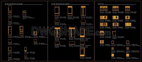 CAD Blocks For Refrigerator Freezer Oven And Various Types Of Doors