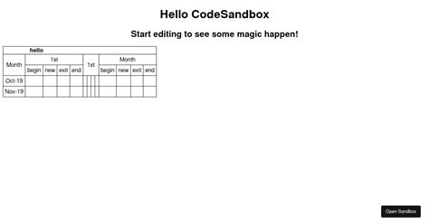 Custom Table Codesandbox