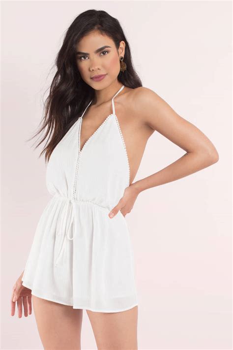 Sexy Black Romper Deep V Romper Front Tie Romper Black Romper 20 Tobi Us