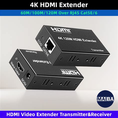4k 30hz Hdmi Extender 60m 100m 120m Over Rj45 Cat5e 6 Cable Hdmi Video Extender Transmitter