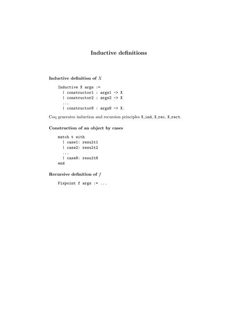 Coq Cheat Sheet Download Printable Pdf Templateroller
