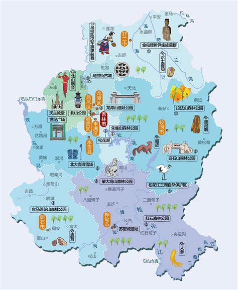 吉林省吉林市旅游地图高清版 吉林地图 初高中地理网