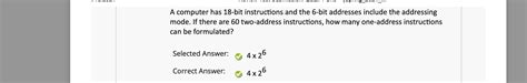 Solved A Computer Has 18 Bit Instructions And The 6 Bit