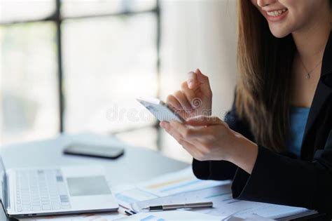 Beautiful Businesswoman Completes KYC Using An Online Banking Program In Order To Open A Digital