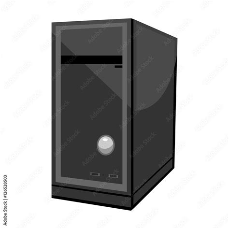 System Unit Icon In Monochrome Style Isolated On White Background Personal Computer Symbol