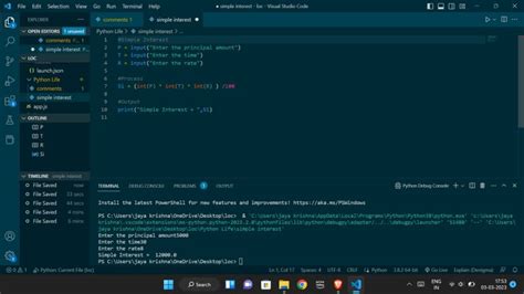 Task 5 Python Programs On Simple Interset And Compound Interest Kiran