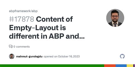 content of empty layout is different in abp and abp commercial · issue 17878 · abpframework abp