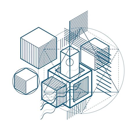 Premium Vector Abstract Vector Background With Isometric Lines And Shapes Cubes Hexagons