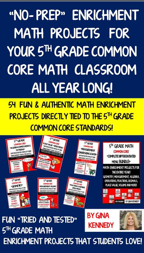 5th Grade Math Projects Bundle Enrichment All Year Ccss Pdf Or