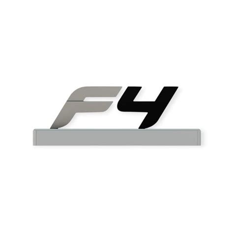 Archivo Obj Gratis F4 Formula 4 Fia Logotipo Impreso En 3d Con Base Diseño Elegante Y
