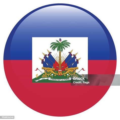 아이티 국기입니다 버튼 플래그 아이콘입니다 원 아이콘 플래그입니다 표준 색상 3d 일러스트레이션입니다 컴퓨터 일러스트레이션 디지털 일러스트레이션 벡터 일러스트 레이 션입니다