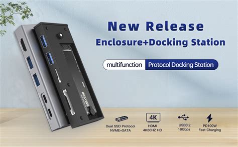 HotTopStar USB C Hub With M 2 NVMe SATA SSD Enclosure Keystone 4