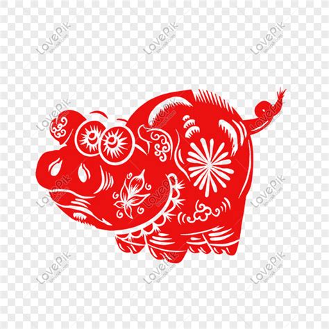 2019 년 새 해 손으로 그린 만화 종이 돼지 잘라 내기 Png 일러스트 무료 다운로드 Lovepik