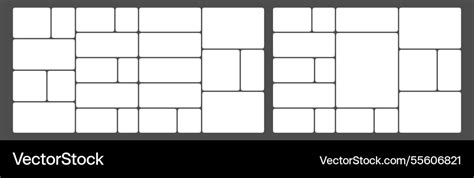 Collage Image Frame Grid Template Rectangle Card Vector Image