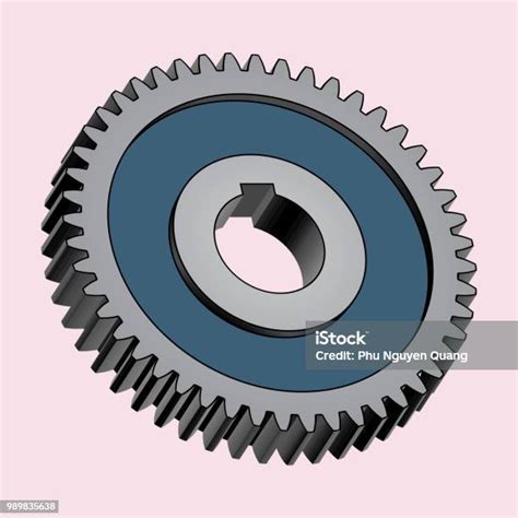 핑크 빛 배경에 기어 휠입니다 기계 부품입니다 3 차원 벡터 3차원 형태에 대한 스톡 벡터 아트 및 기타 이미지 3차원 형태 개선 검은색 Istock