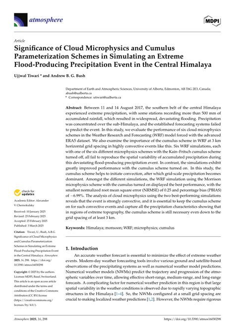 pdf significance of cloud microphysics and cumulus parameterization