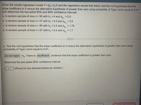 solved given the simple regression model y bo b x and