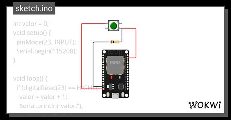 PUSHBOTTOM Compuerta If Wokwi ESP32 STM32 Arduino Simulator